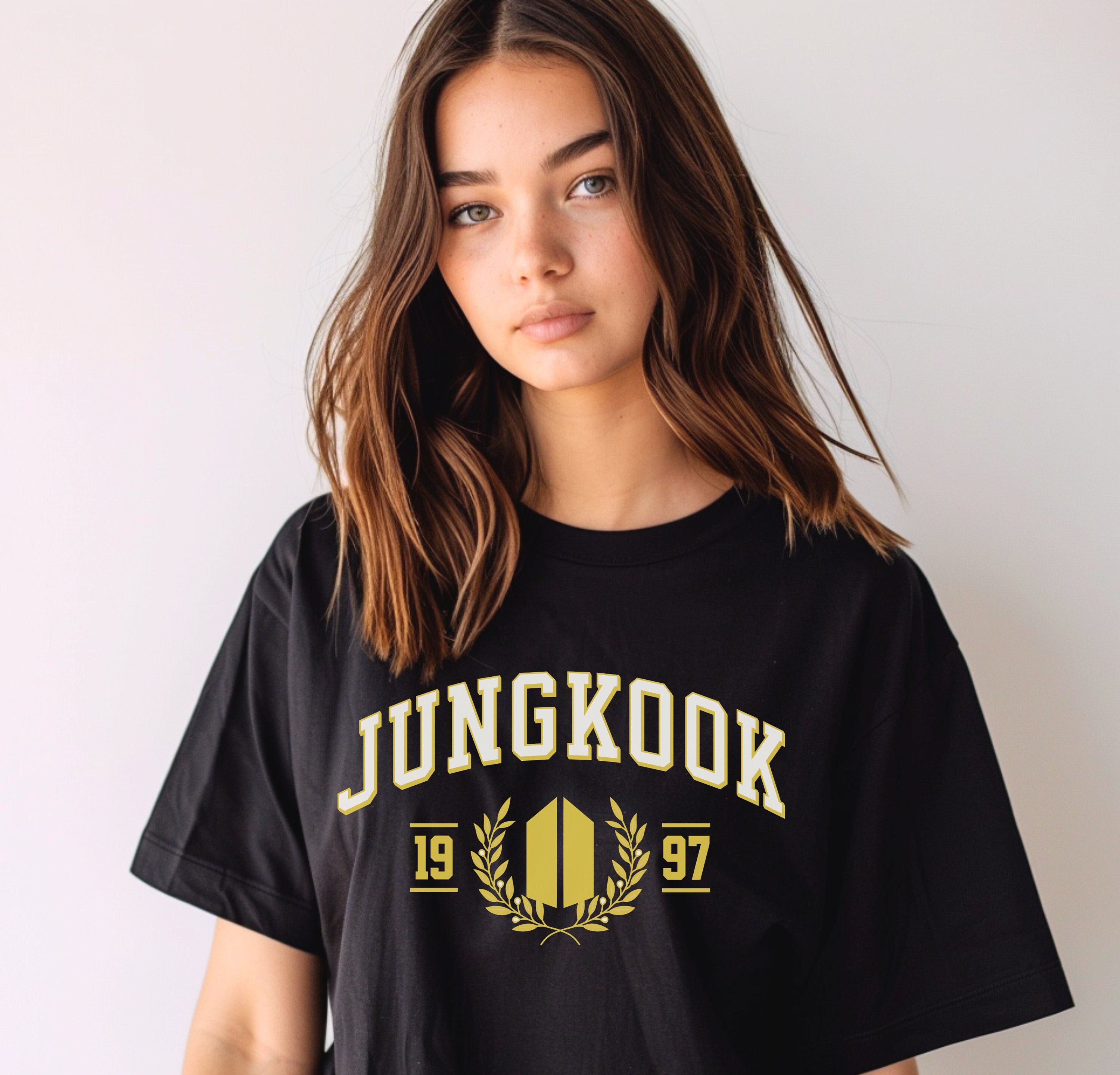 BTS Jungkook T-shirt JK K-pop Shirt University Style Tee Jung Kook BTS ...