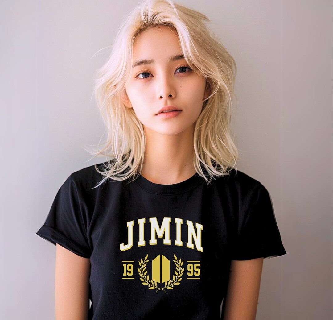 Retro BTS Jimin T-shirt Minimalist K-pop Shirt Vintage University Style ...