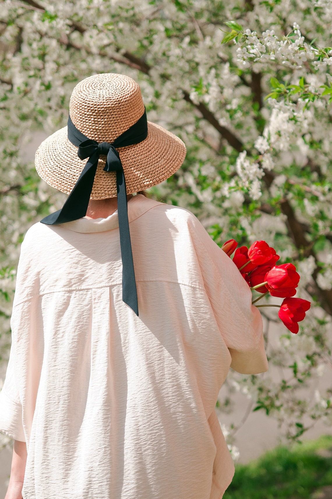 Raffia Hat Crochet Pattern, Wide Brim Summer Hat, DIY Beach Hat With ...