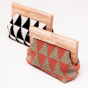 Crochet Pattern for Kiss Lock Clutch & Clasp Purse With Jacquard Snap ...