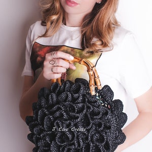 Step-by-step Crochet Pattern for Peony Bag With Video Tutorial | DIY Circle Bag, Polyester Rope ...