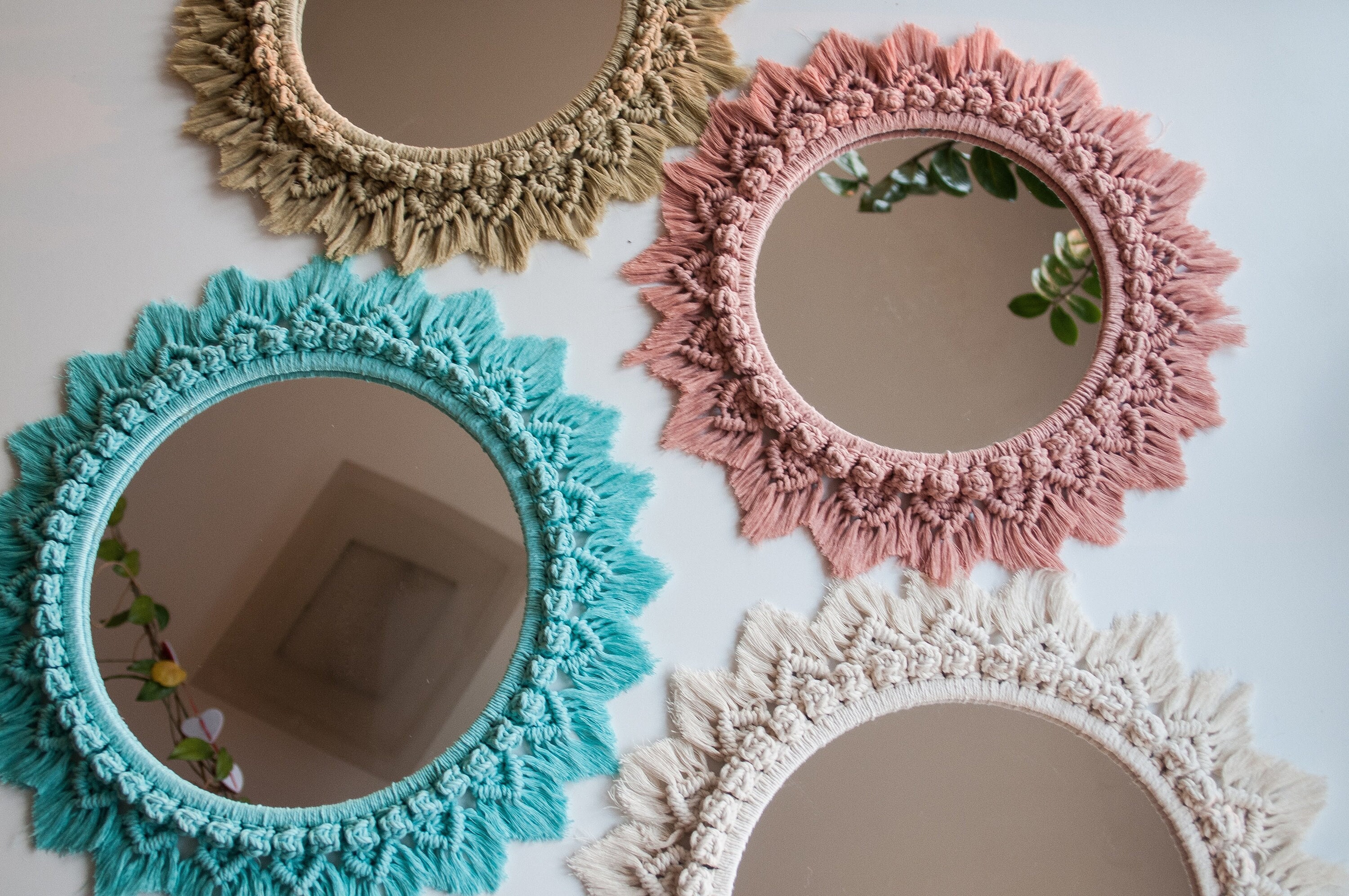 Macrame Mirror Pattern, DIY Macrame Wall Art, Modern Boho Wall Decor ...