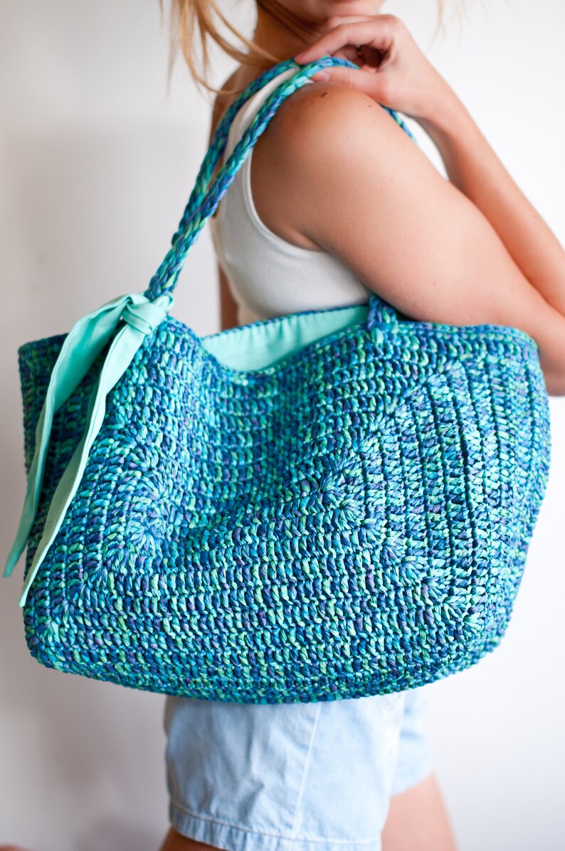 Raffia Bag Pattern, Crochet Bag Pattern With Video Tutorial Step-by ...