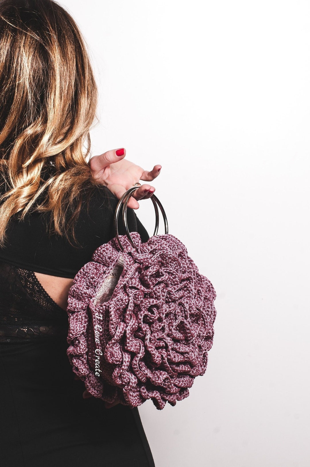 Step-by-step Crochet Pattern for Peony Bag With Video Tutorial | DIY Circle Bag, Polyester Rope ...