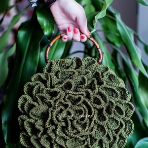 Crochet Pattern Peony Bag Video Tutorial, Crochet Flower Bag Pattern ...