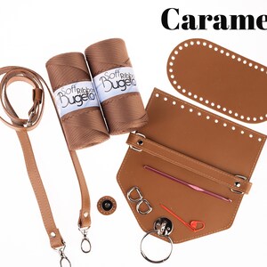 DIY Crochet Bag Kit With Leather Base, Crochet Kit Bag Monique ...