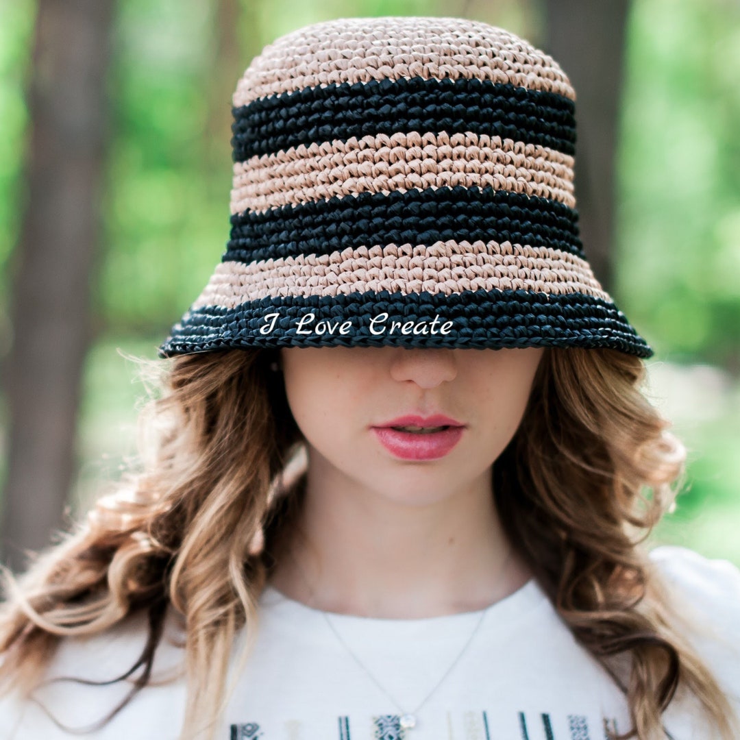 Raffia Bucket Hat Pattern, Crochet Bucket Hat Pattern With Video ...