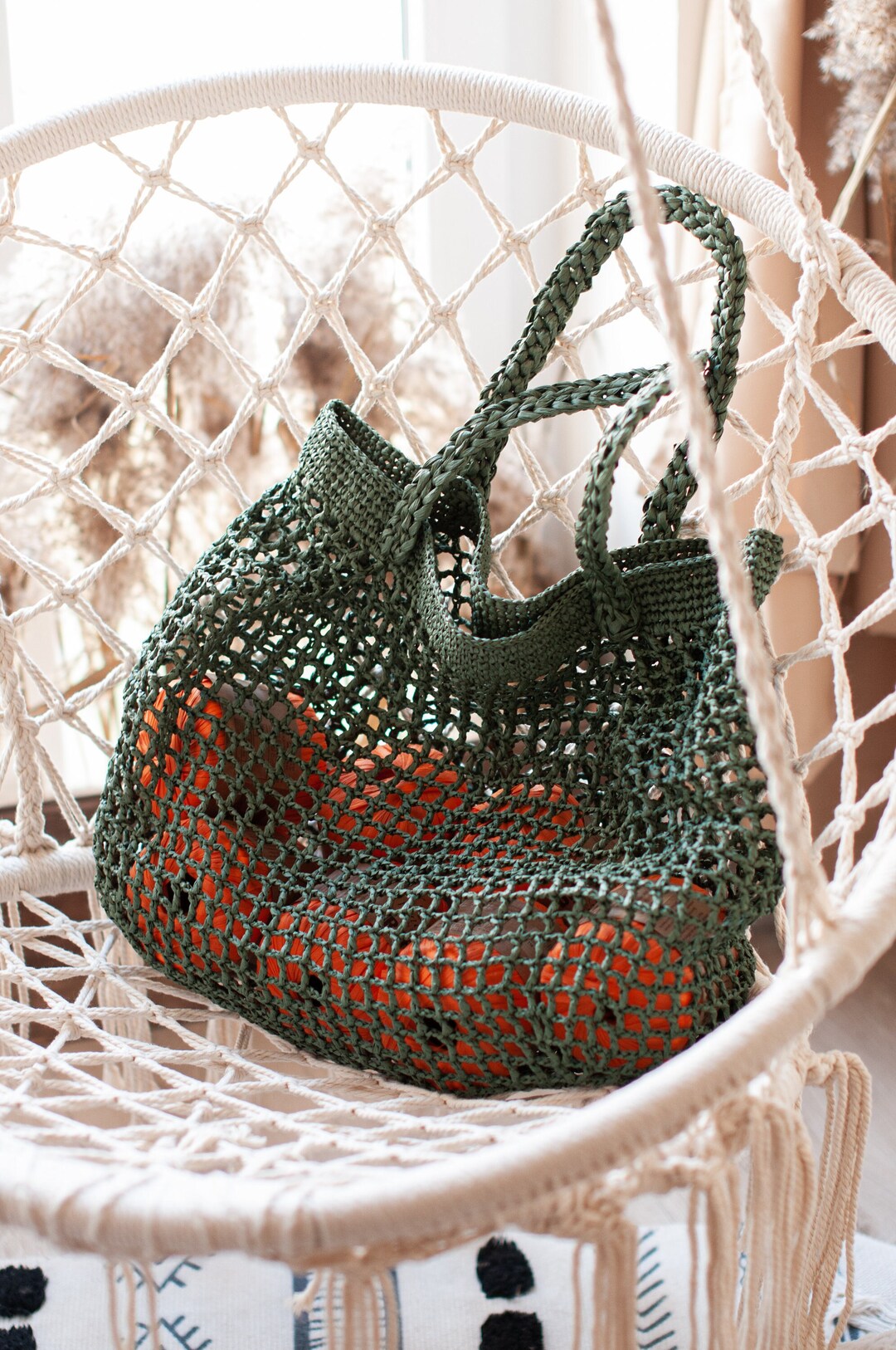 Crochet Net Bag Pattern: DIY Raffia and Straw Summer Tote Video ...