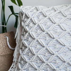 Macrame Pattern With Video Tutorial Step-by-step, DIY Boho Cushion Cover, Cute Chair Cushions ...