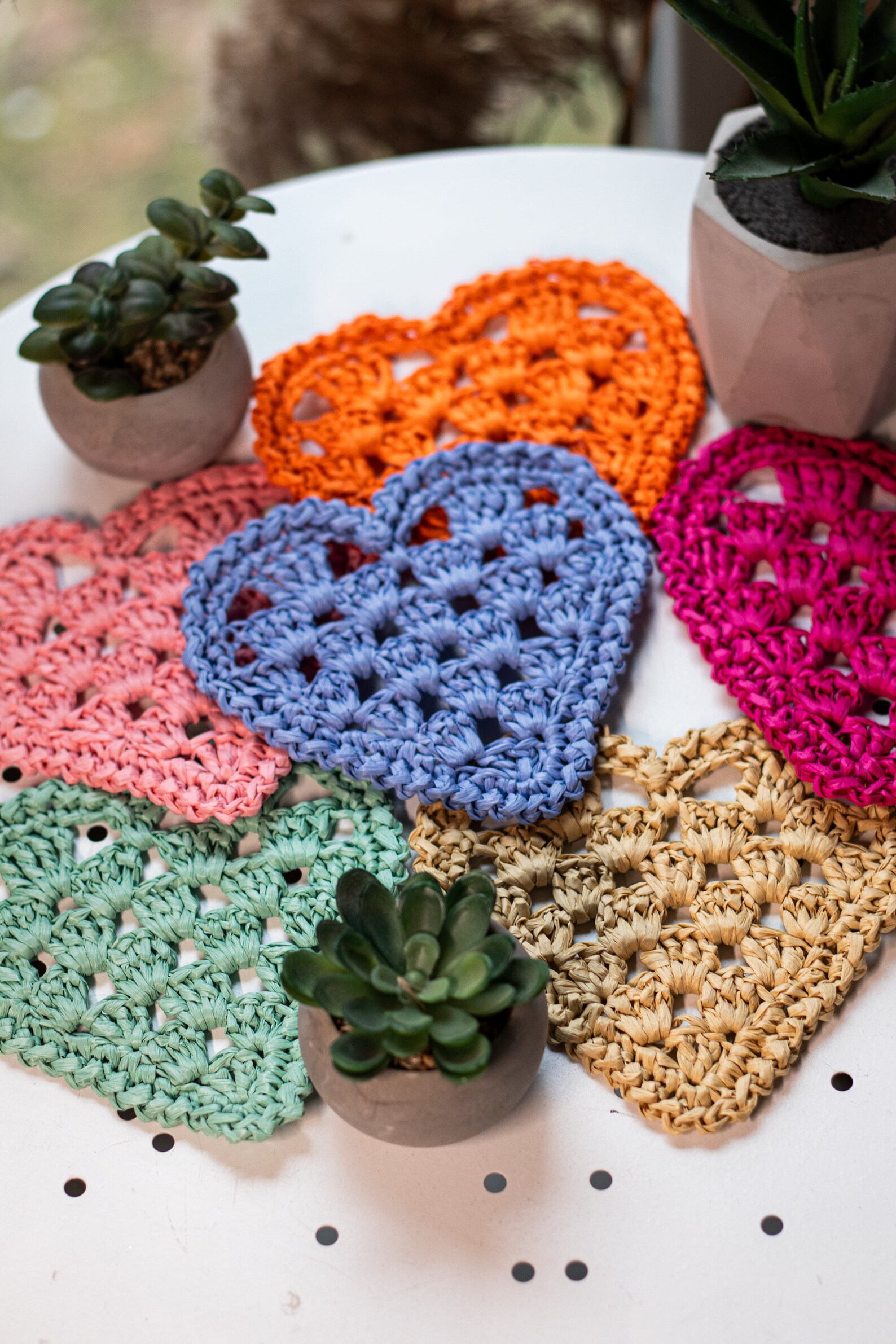 Heart Crochet Patterns Mothers Day Gifts DIY Crochet Coasters, Beginner ...