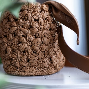 Crochet Pattern Floral Bucket Bag Video Tutorial, Crochet Flower Bag ...
