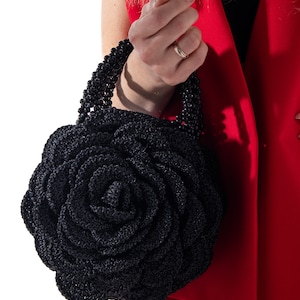 Rose Crochet Bag Pattern and Step-by-step Video Tutorial, Crochet ...