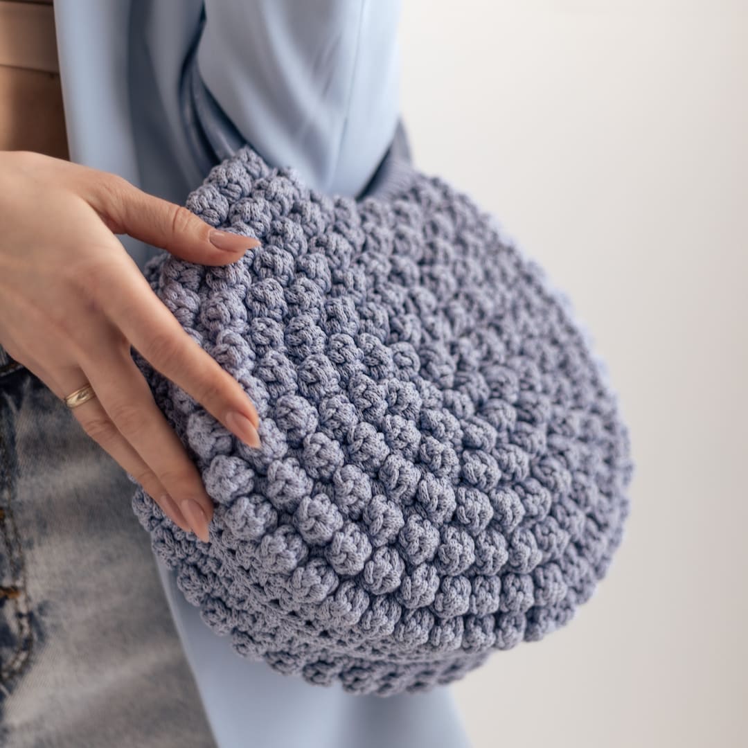 Crochet Bag Pattern Macaroon NEW Bag Video Tutorial, Crochet Circle Bag Pattern, Polyester Rope ...