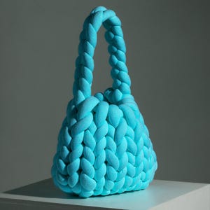 Chunky Yarn Bag DIY Arm Knitting Pattern, Easy T-shirt Yarn Purse PDF ...