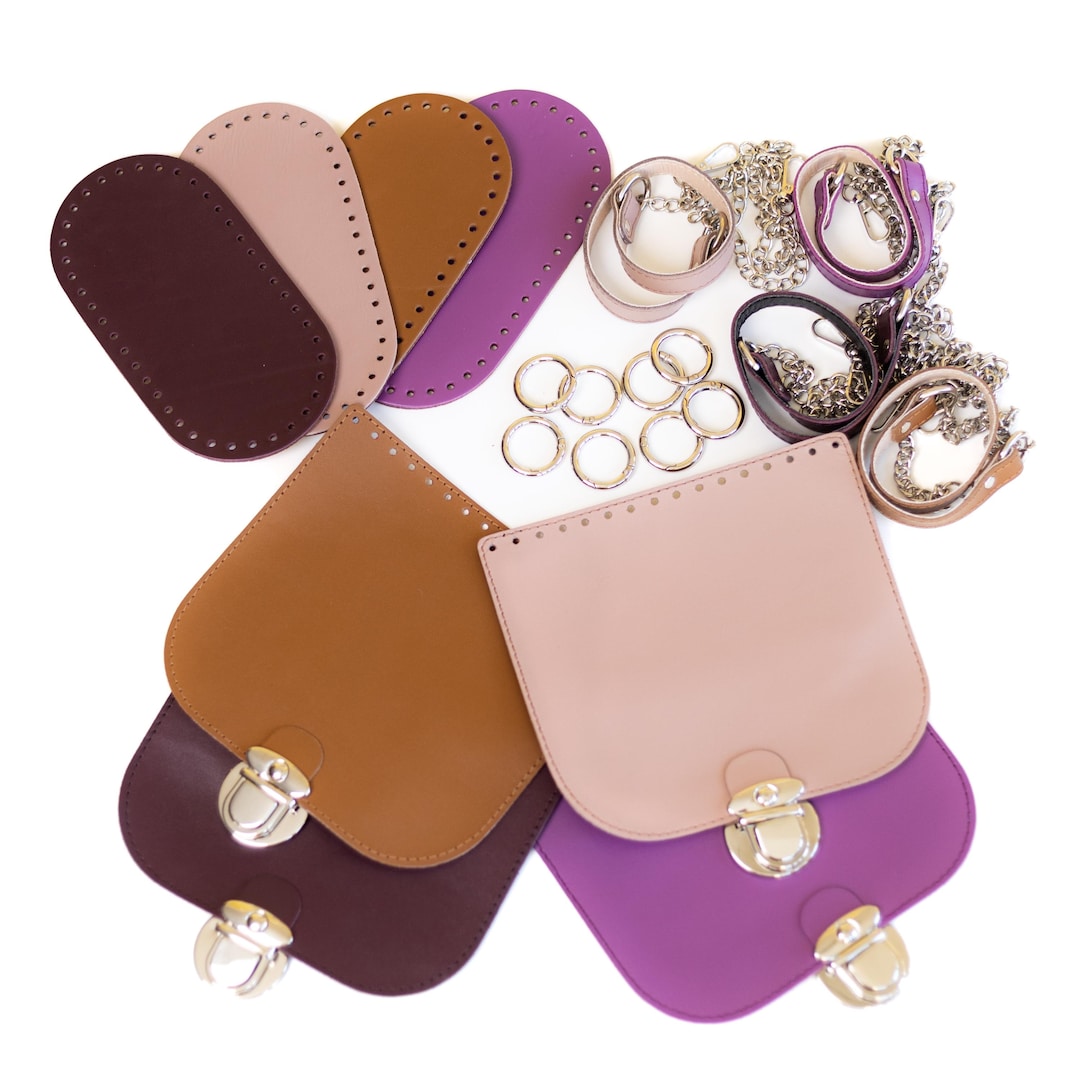 DIY Leather Crochet Bag Kit – Crossbody Bag Set With Genuine Leather ...