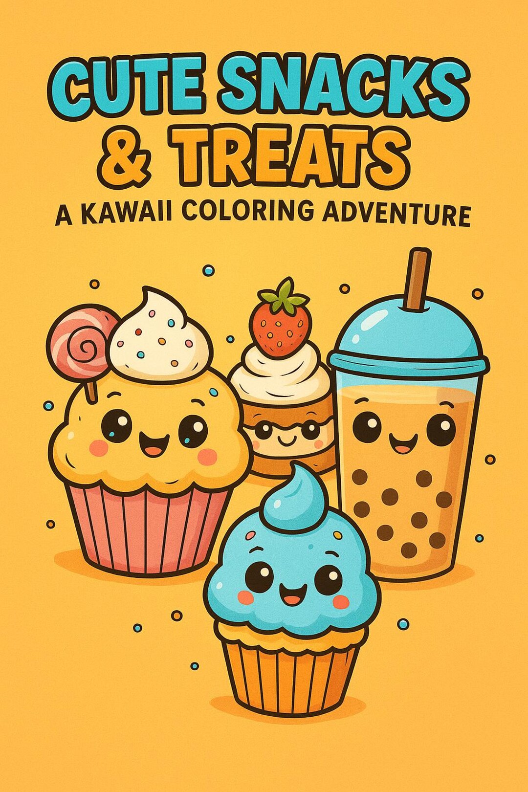 Kawaii Food Coloring Pages | Cute Snacks, Donuts, Boba, Cupcakes ...