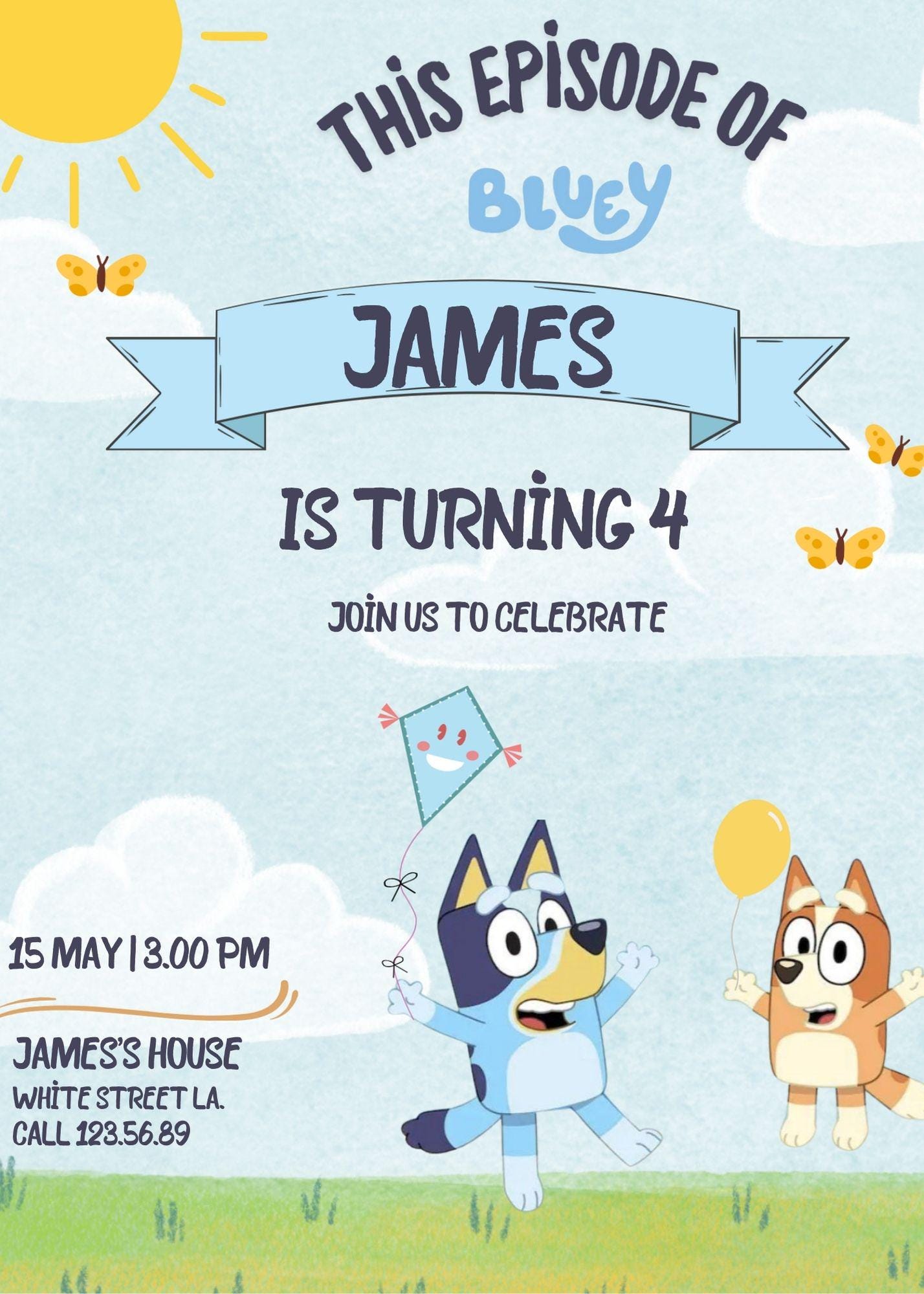 Bluey Birthday Party,thema Bluey,boy Bluey Party,bluey Bingo Invitation ...