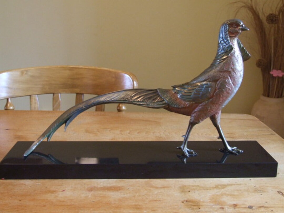 Original Art Deco Pheasant on Marble Base. - Etsy