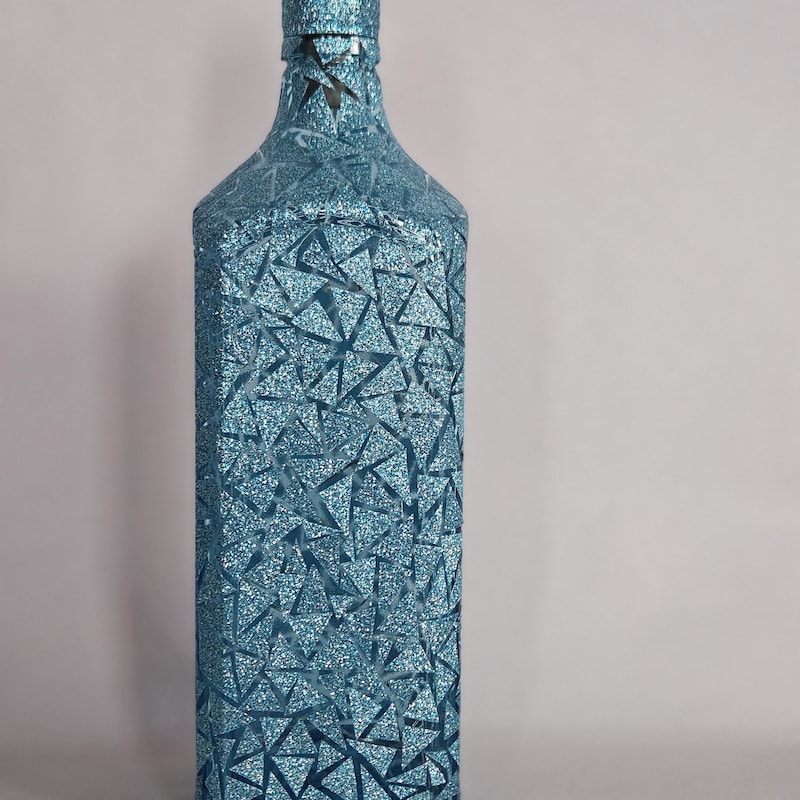 Glittered Bottle Lamp - Etsy UK