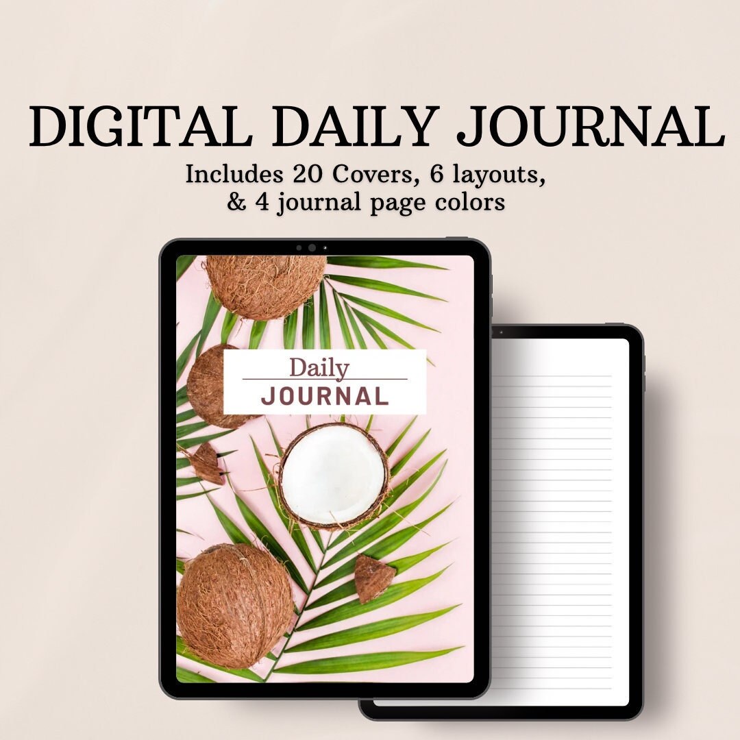 Daily Journal 2024 Digital Journal Tropical iPad Journal - Etsy