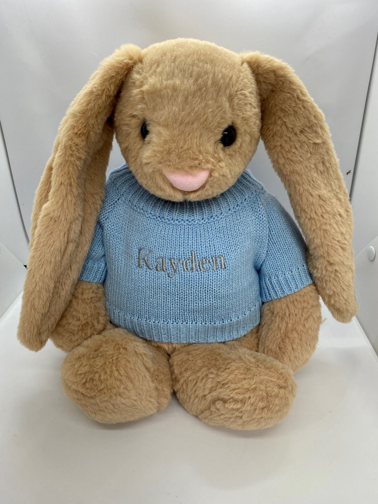 Weighted Beautiful Brown Rabbit. 35cm. 4lb With Knitted Embroidered ...