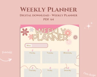 Beige Minimalist Printable Weekly Planner Digital Planner - Etsy