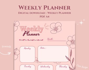 Beige Minimalist Printable Weekly Planner Digital Planner - Etsy