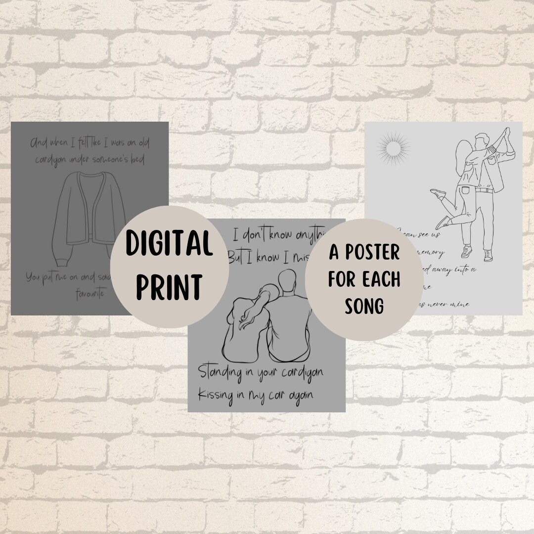 The Teenage Love Triangle Poster Set Inspired by Taylor Swift's ...