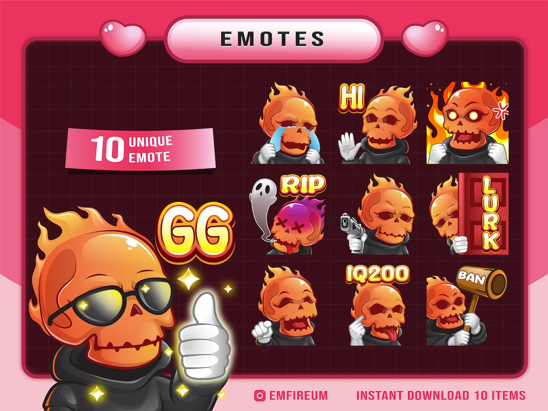 Fire Skull Emotes - Etsy