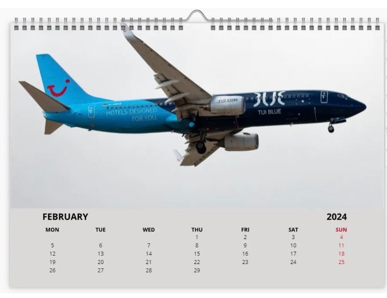 TUI Custom A4 Landscape 2024 Calendar - Etsy