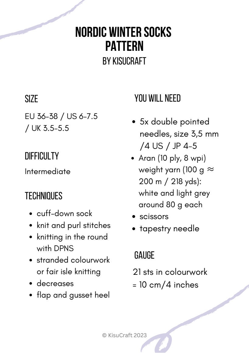 Nordic Winter Socks Knitting Pattern - Etsy