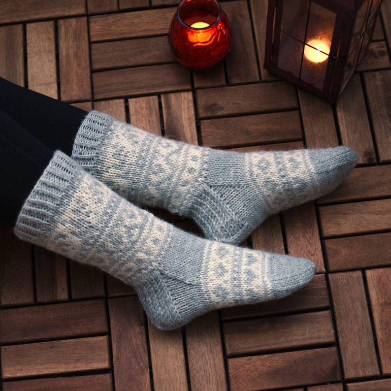 Nordic Winter Socks Knitting Pattern - Etsy