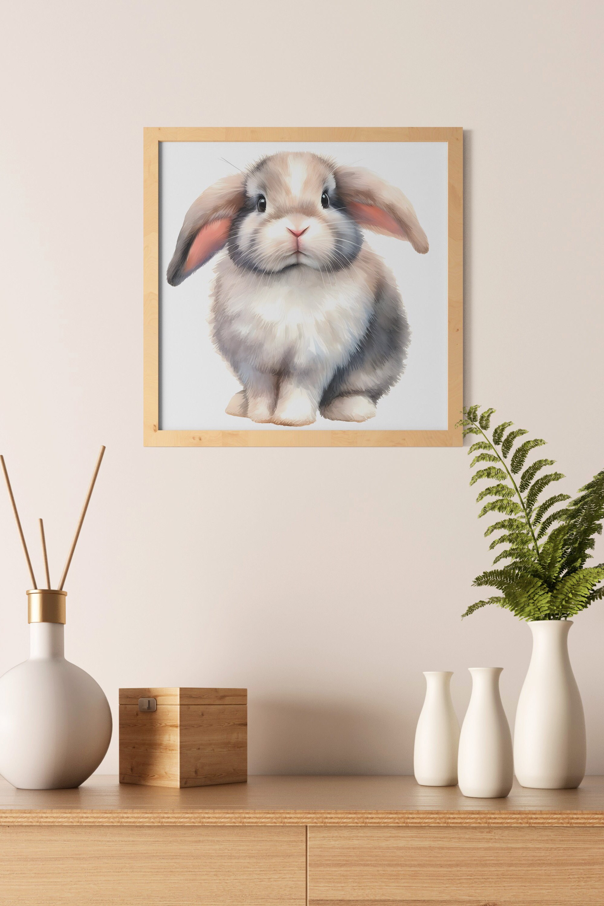 Holland Lop Rabbit, Rabbit Art, Rabbit Poster, Mini Lop, Kids Room ...