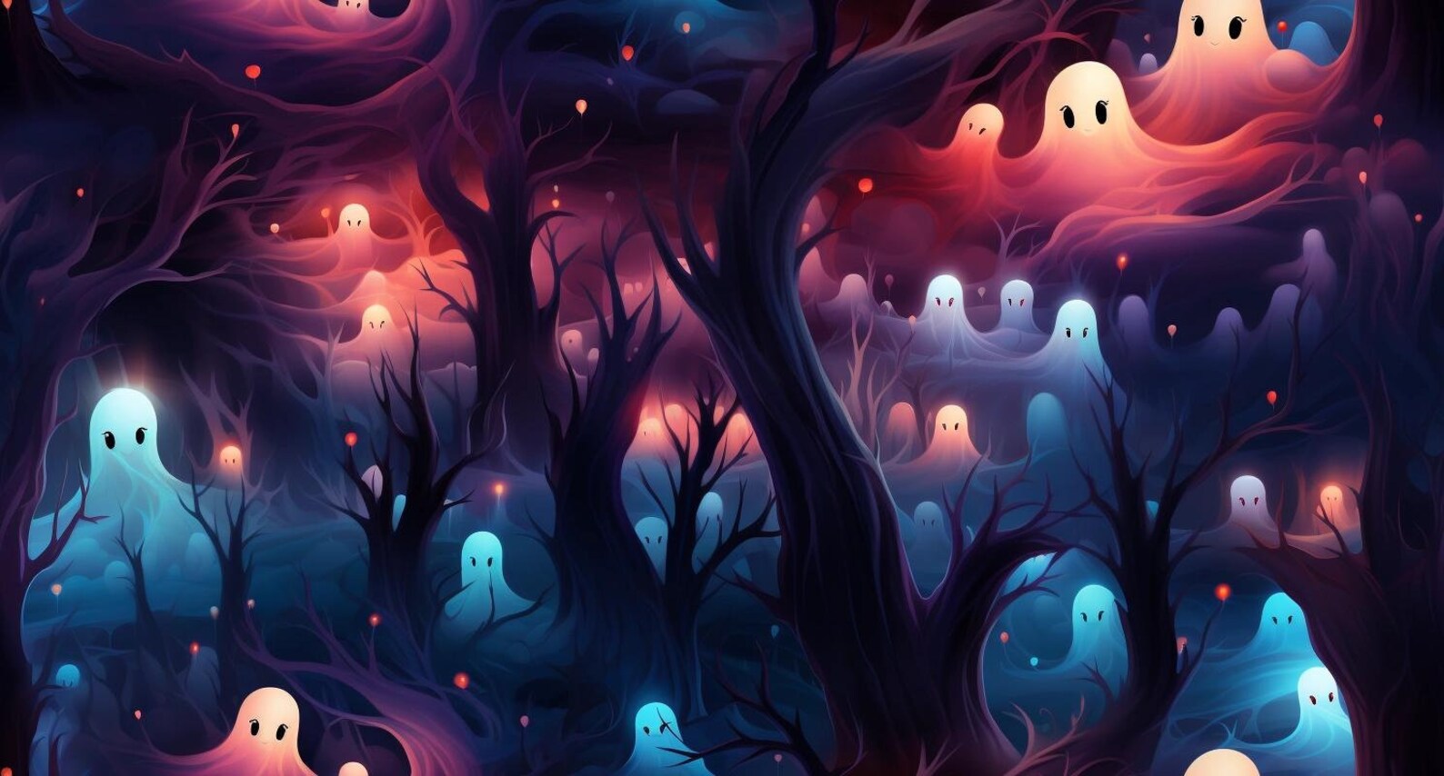 Halloween Spooky Ghost Wallpaper for Kids! Great for Table Cloths, T ...