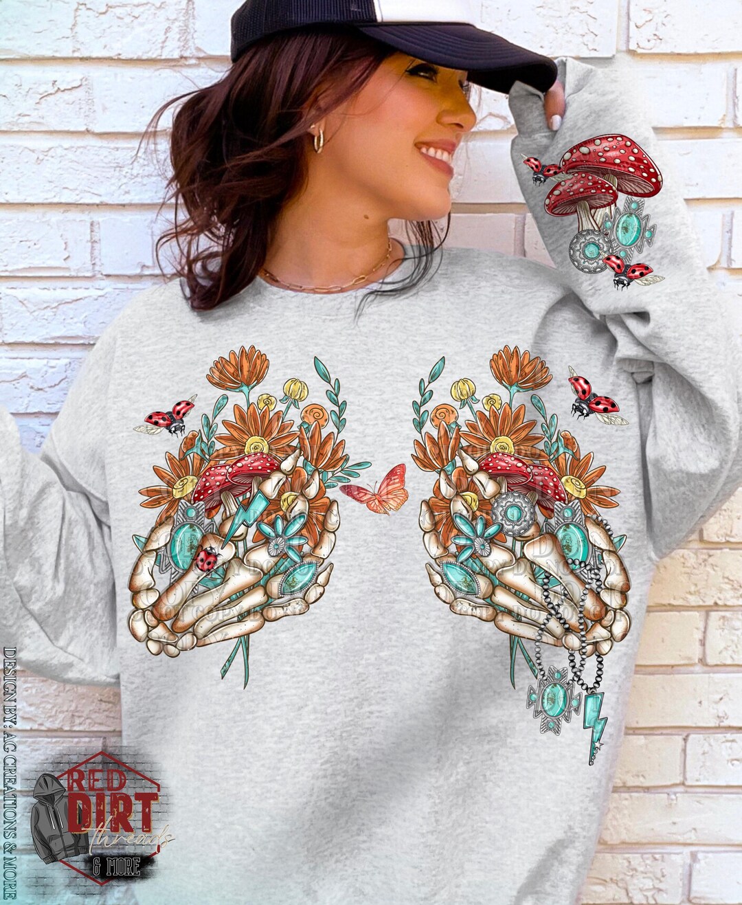 Skeleton Hands DTF Transfer With Sleeves Trendy DTF Transfer High ...