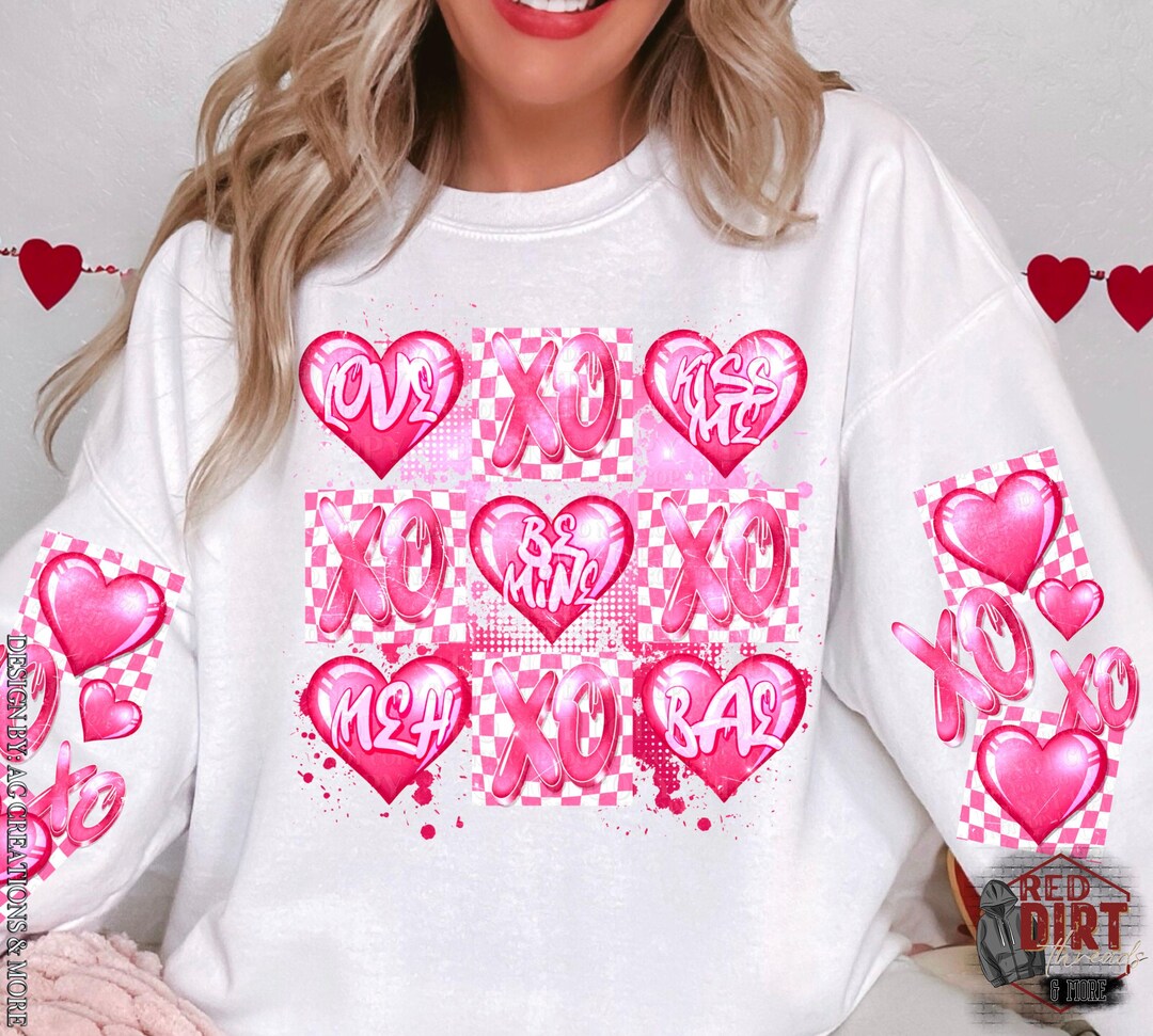 Xoxo DTF Transfer With Sleeves Valentine's Day DTF Transfers Ready to ...