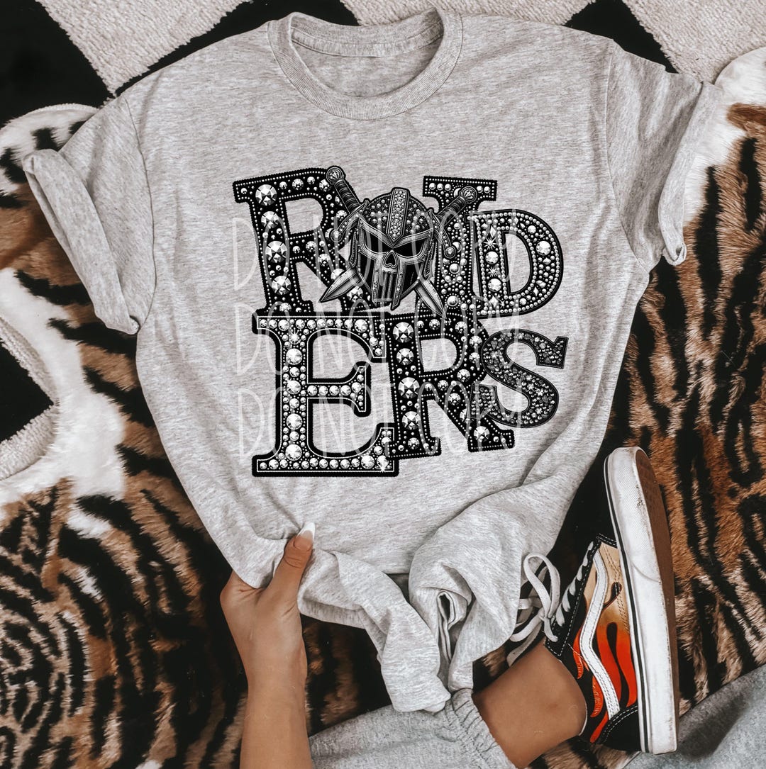 Raiders Faux Rhinestones DTF Transfer Trendy School Spirit DTF Transfer ...