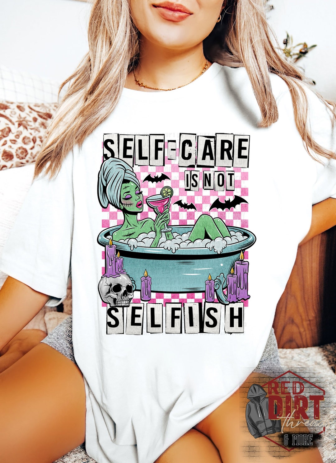 Self Care is Not Selfish DTF Transfer Trendy Uplifting DTF Transfer Ready to Press High Quality ...