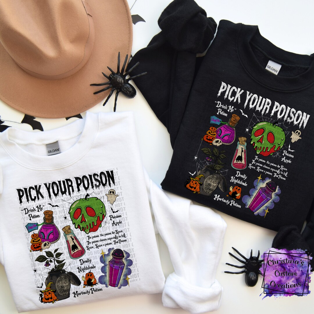 Vintage Pick Your Poison DTF Transfer Halloween DTF Transfer High ...