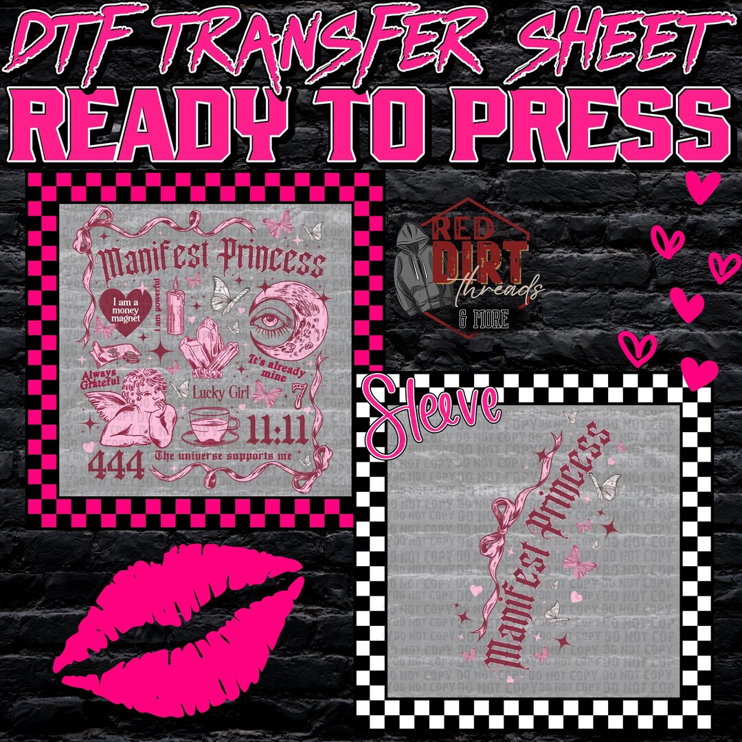 Manifest Princess DTF Transfer | Trendy Valentine's Day DTF Transfer ...