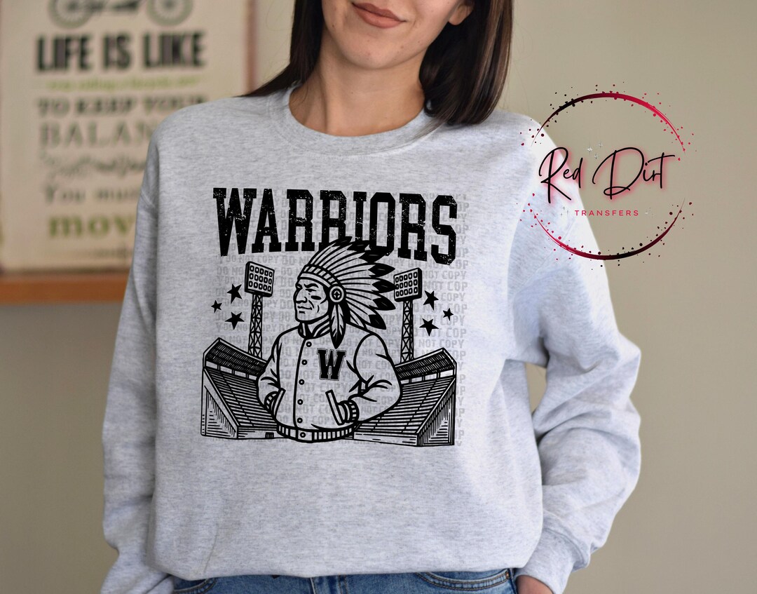 Warriors Letterman Mascot Sweat Shirt | Trendy Hoodie With Sleeves ...