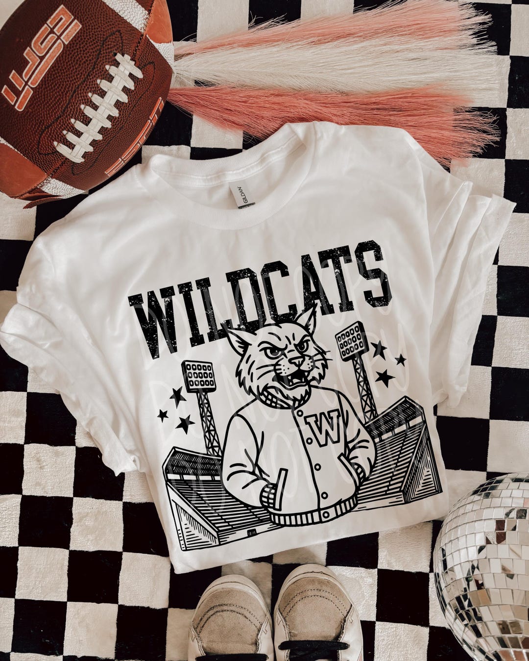 Wildcats Letterman Mascot T-shirt | Trendy School Spirit Shirt | Fast ...