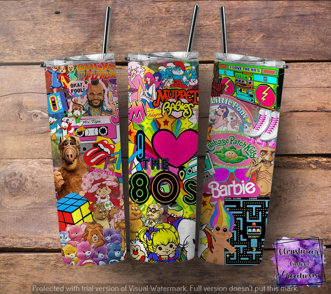 I Love the 80's Insulated Tumbler With Plastic Lid and Sealed Reusable ...