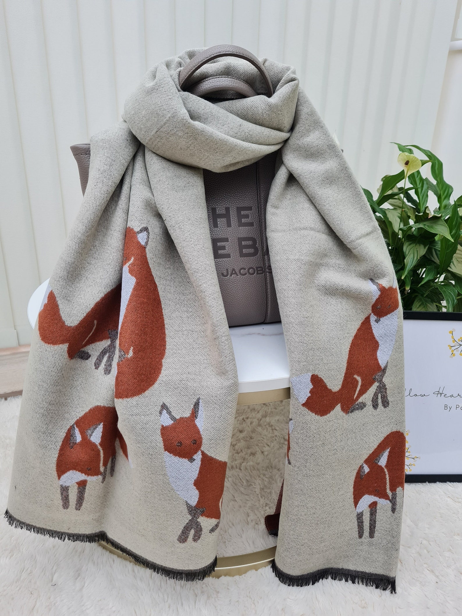 Fox Print Incredibly Soft Women Scarf Shawl Greeting Card Option ...