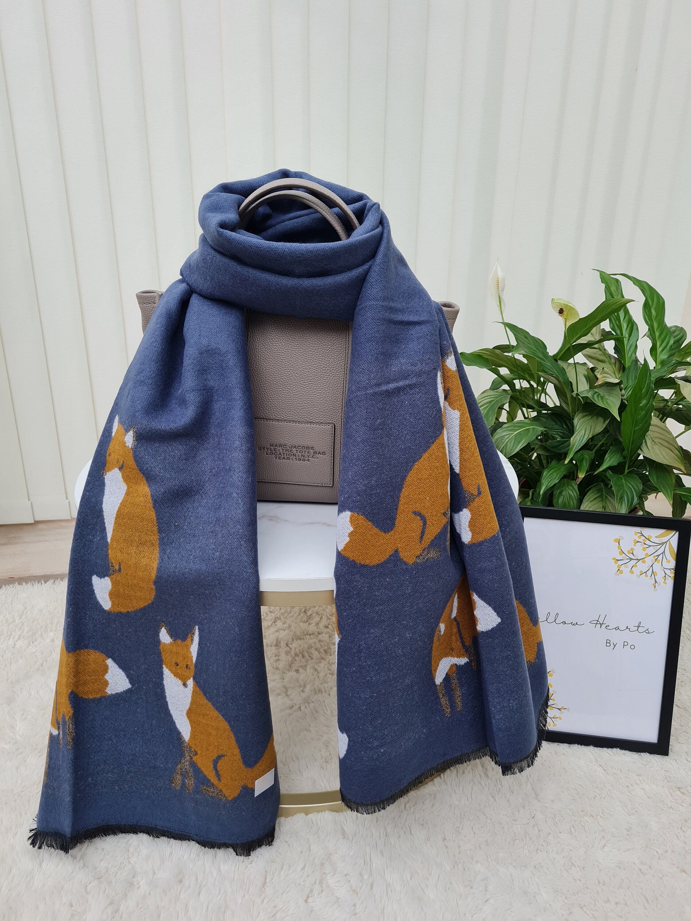 Fox Print Incredibly Soft Women Scarf Shawl Greeting Card Option ...