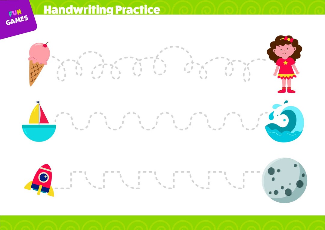 Handwriting Practice Worksheets With Stickers, Kids Educational ...