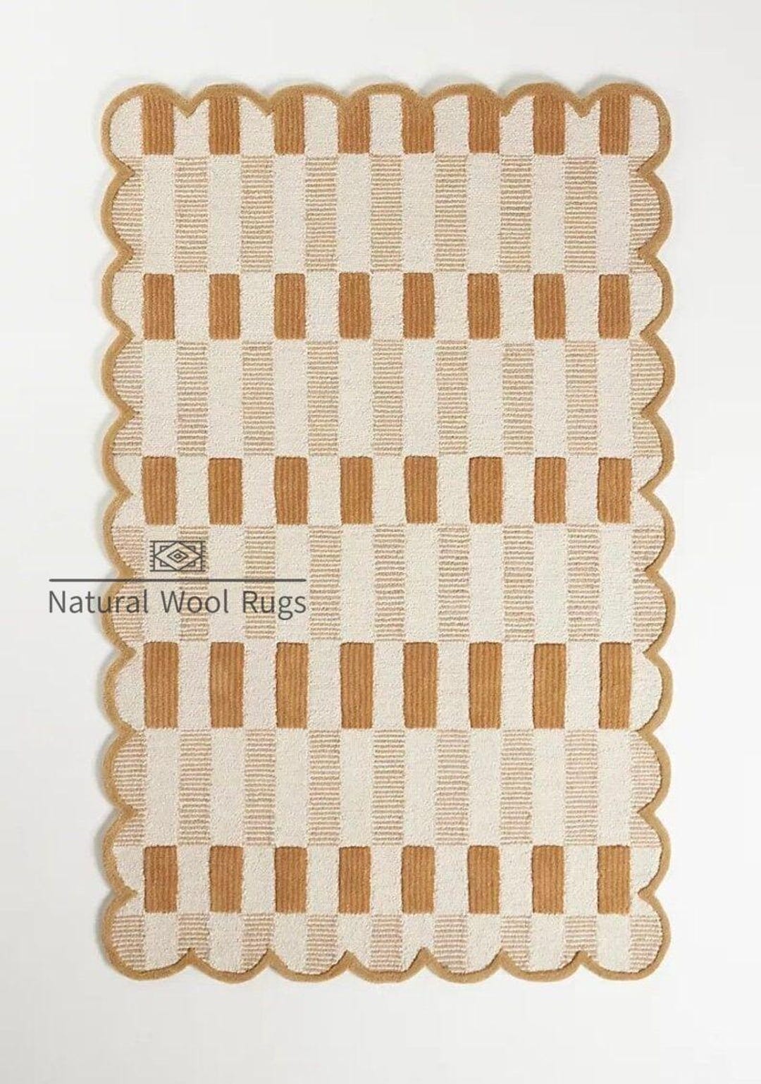 Matilda Goad Plaid Hand Tufted Rug With Brown & Rose Gold Colored ...