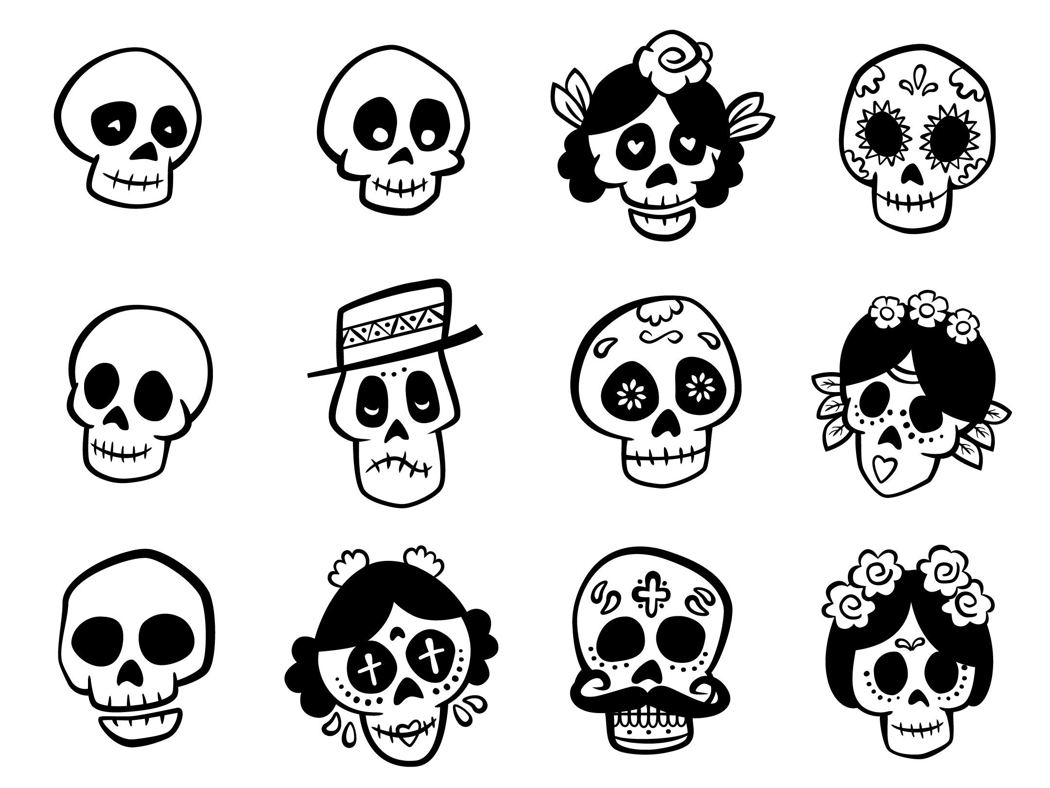 Day of the Dead SVG Bundle, Calaca SVG, Sugar Skull, Fall, Mexico ...