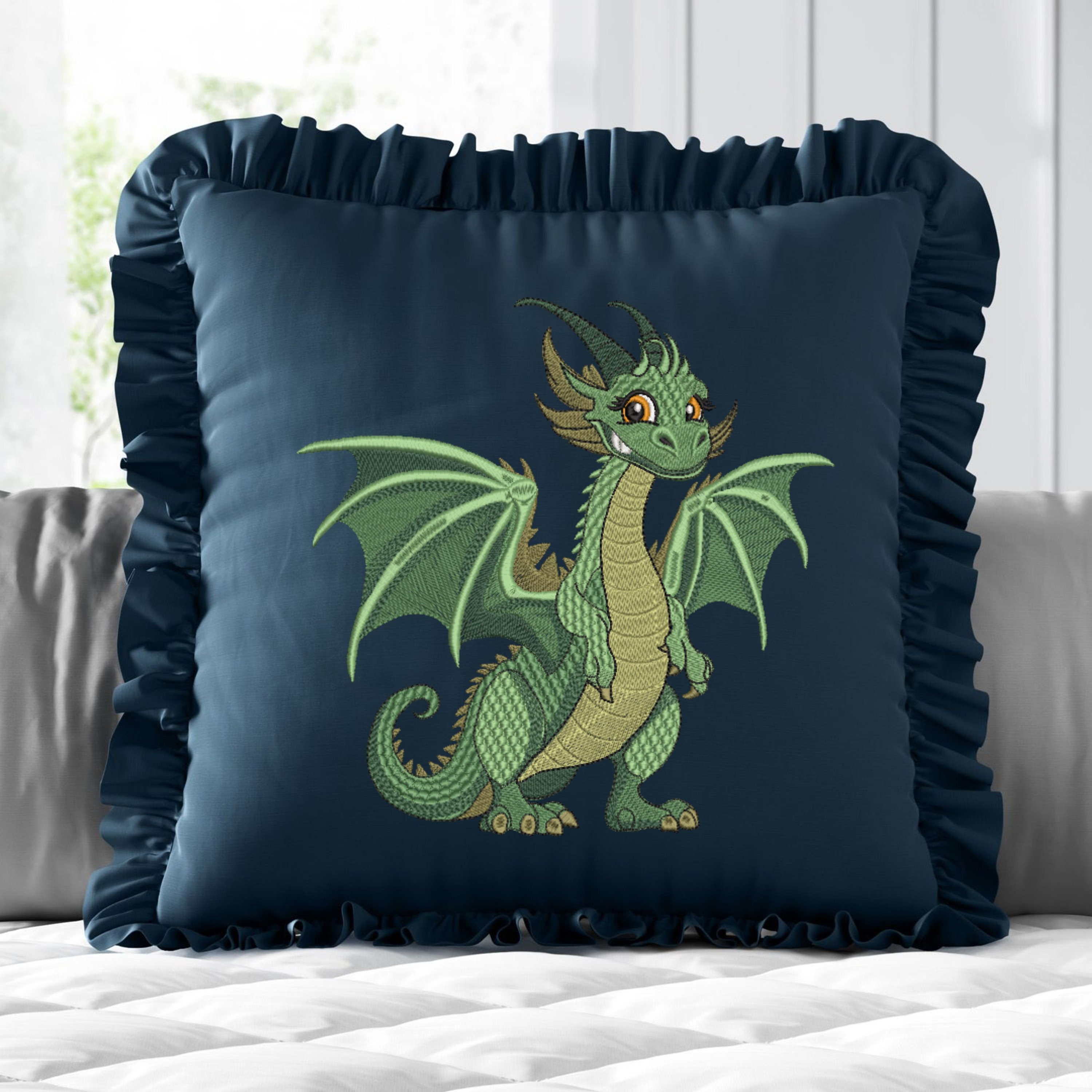 Green Chinese Fly Dragon Machine Embroidery Design. Digital Embroidery ...