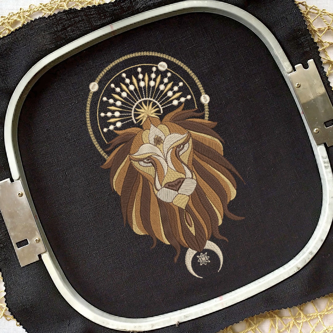 Zodiac Leo King Machine Embroidery Design Magic Astrology Embroidery ...